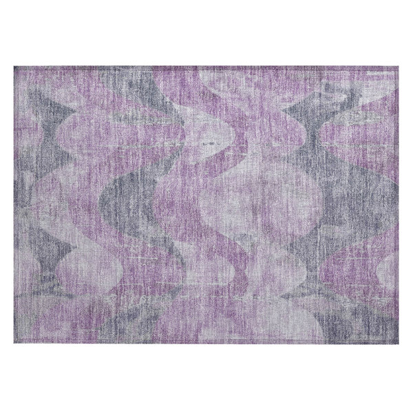 Bungalow Rose Machine Washable Indoor/Outdoor Xhevrie Lavender Rug | Wayfair